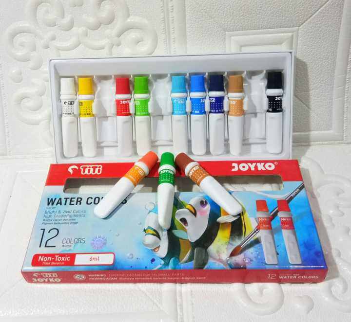 Water colors 12 warna merek Joyko /Cat air merek joyko isi 12 warna ...
