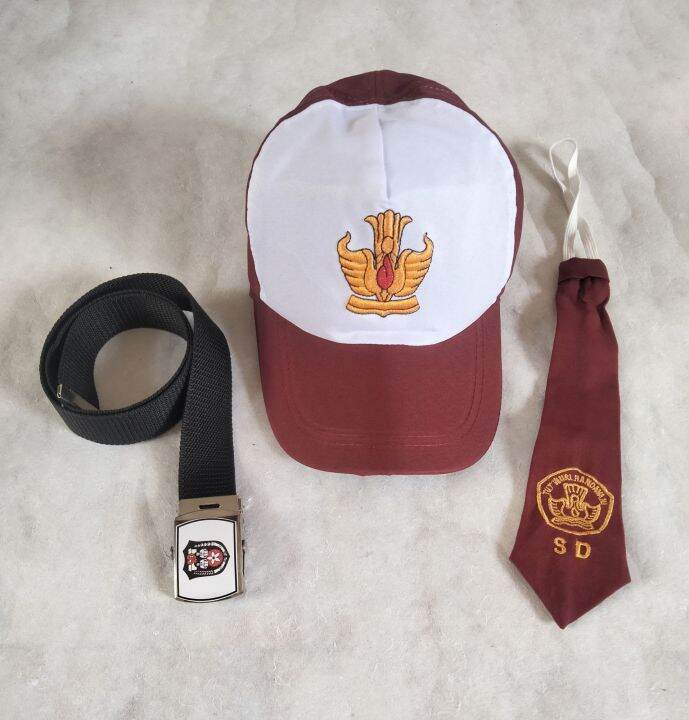 TOPI SD SMP SMA PUTIH / SATU SET / PLUS DASI DAN SABUK | Lazada Indonesia
