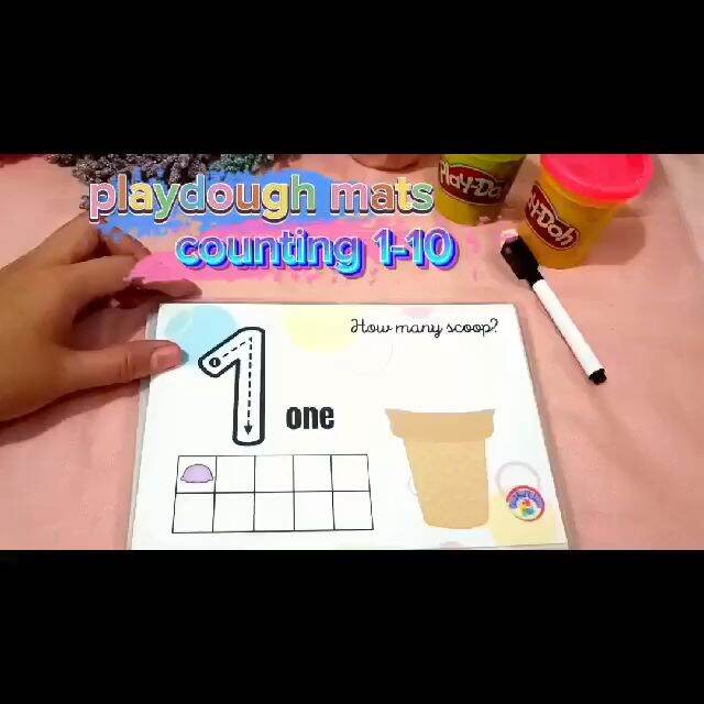 Playdough mats counting and tracing numbers, laminated A5 size for ...