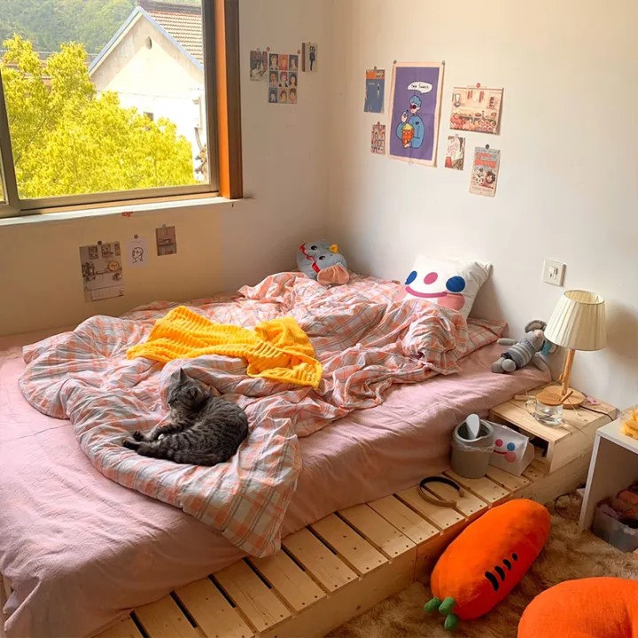 INS Style Bed Korean Series Internet Celebrity Tatami Bed Frame Simple ...