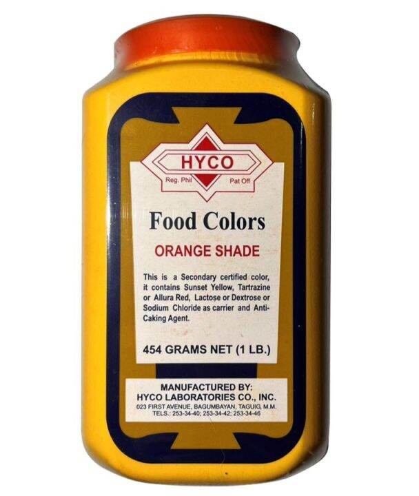 Hyco Food Color Orange Shade 454 grams (1.LB) | Lazada PH