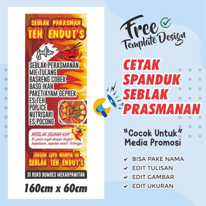 Banner Spanduk SEBLAK 60 X 60 cm BISA DI EDIT | Lazada Indonesia