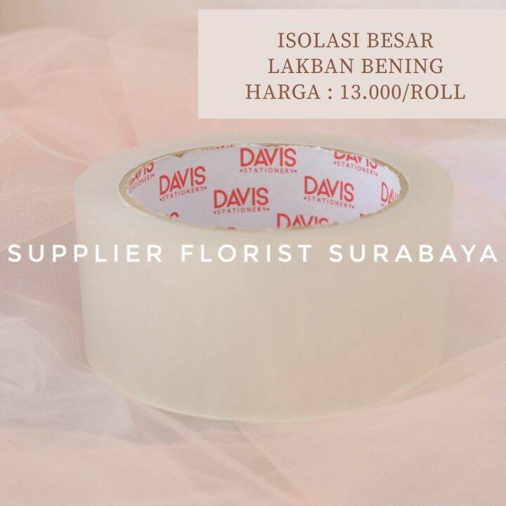 isolasi davis merah/isolasi bening/ isolasi besar/lakban bening/isolasi ...