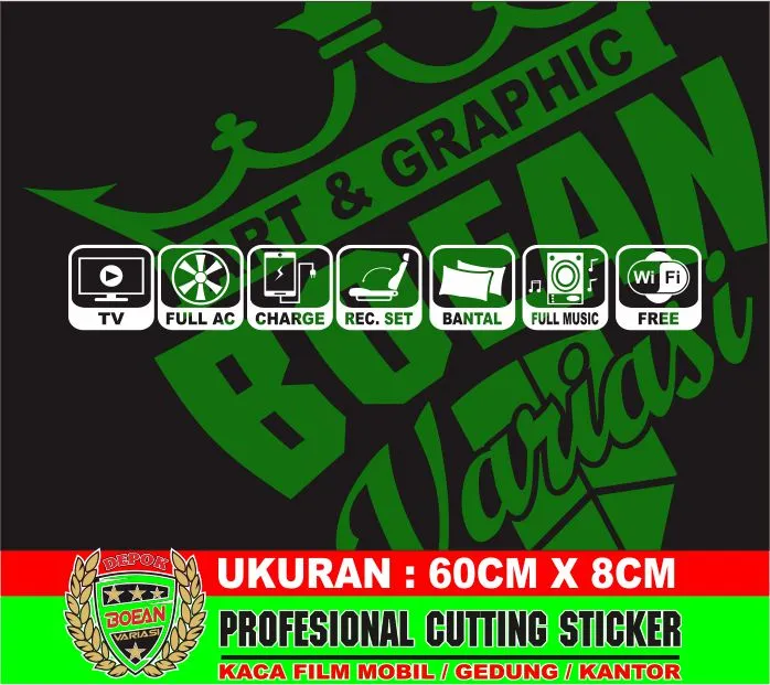 cutting sticker keren fasilitas bus bis truck pick up losbak granmax ...