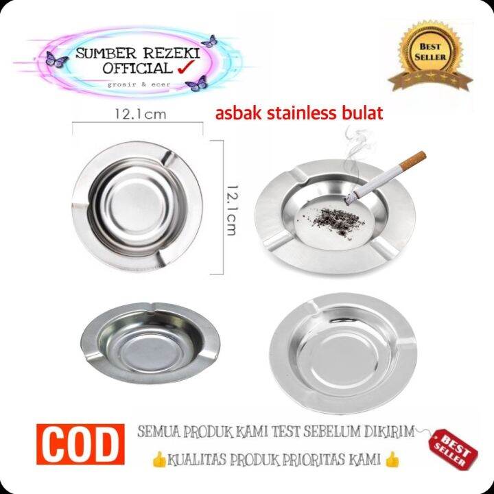 SR - Asbak rokok stainless / asbak murah meriah bulat 12 cm stainless ...