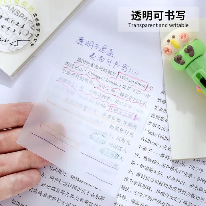 Japanese Transparent Tearable Sticky Notes Korean Creative Student ...