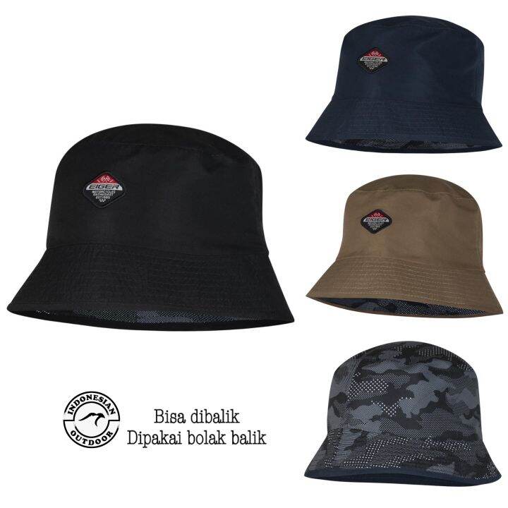 Topi Bucket Eiger OriginaI Reversible Route Hat Riding Caps | Lazada ...