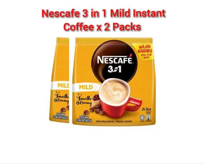 [Twin Packs] Nescafe 3 in 1 Mild Instant Coffee 25 sachets | Lazada
