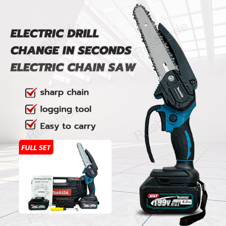 Makita 6 inch Mini Chainsaw Cordless Electric Chainsaw Single Hand Saw ...