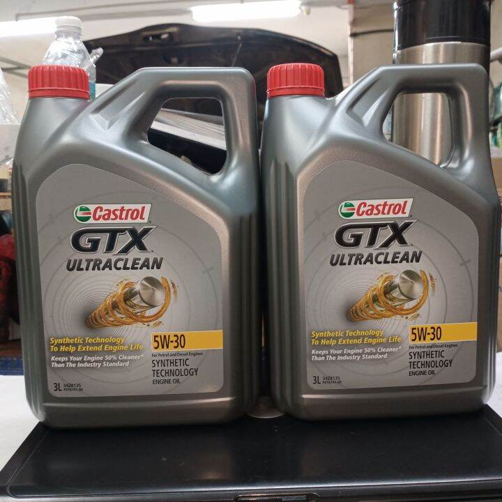 Castrol GTX ULTRACLEAN 5W-30 for Petrol and Diesel Cars (3 litter) original | Lazada