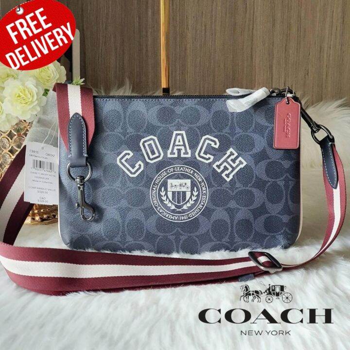 กระเป๋าสะพายไหล่ Coach Everett Crossbody In Signature Canvas With ...