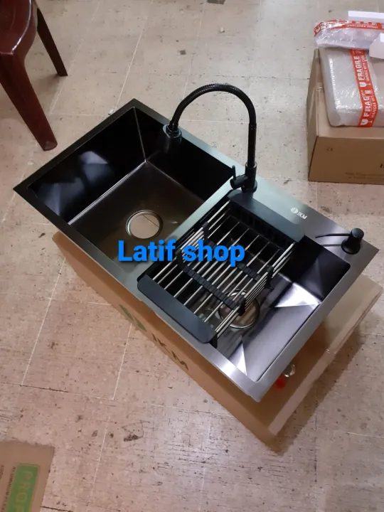 kitchen sink JKM 8245 hitam original /kitchen sink 8245 hitam 2 lubang ...