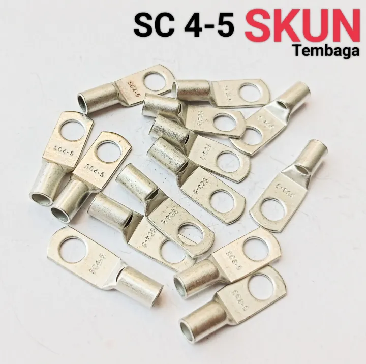 (1 Buah) SKUN KABEL TEMBAGA 4MM SC 4-5 SKUN KABEL 4MM SKUN KABEL SC 4-5 CABLE LUGS DOVE TEMBAGA ...