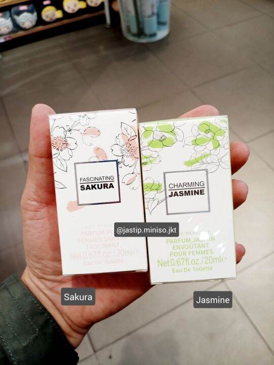 MINISO 🆕 Parfum Facinating SAKURA / Charming JASMINE Lady Perfume 20ml ...