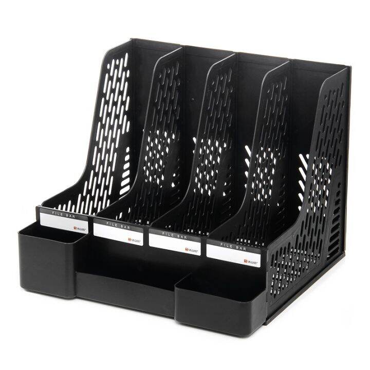 Hlison Quadruple File Shelf File Column Desktop Book Stand Storage ...