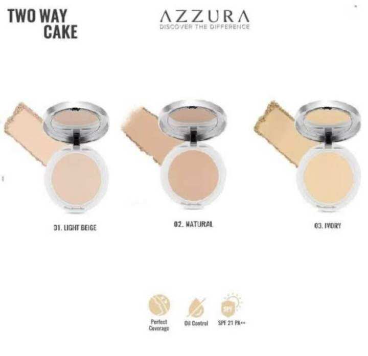 Azzura Two Way Cake All Day Matte Finish SPF 21 PA++ 12g | Lazada Indonesia