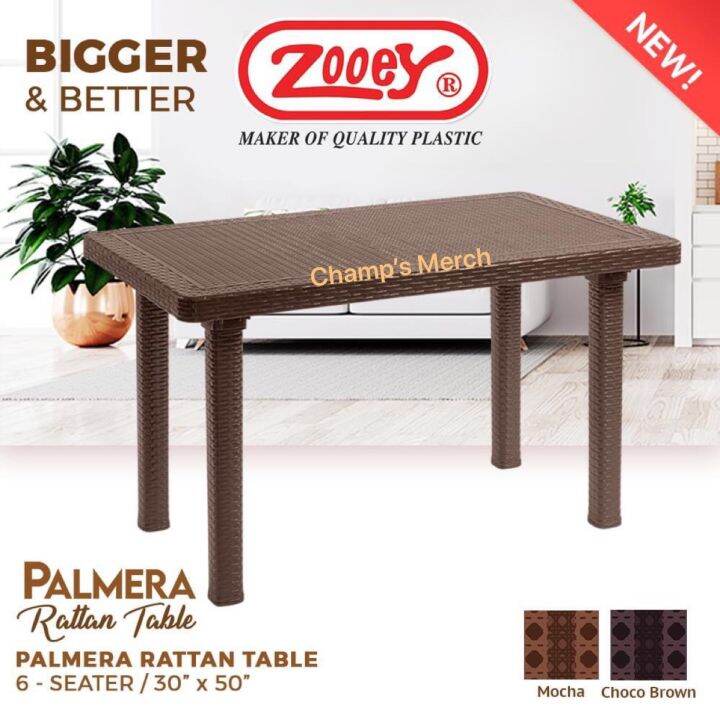 Zooey Rattan 6 Seater Table (Plastic) Palmera | Lazada PH