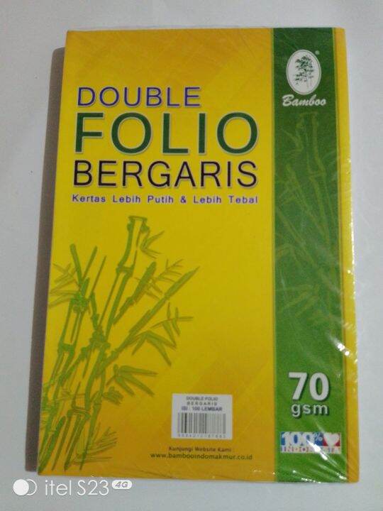 Kertas Dobel Folio Bergaris Bamboo 100 lembar Repack | Lazada Indonesia