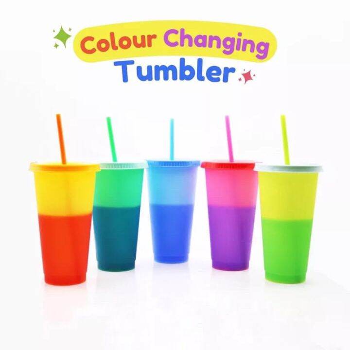 TUMBLER CHANGING COLOUR TUMBLER BERUBAH WARNA BOTOL MINUM SEDOTAN WARNA ...