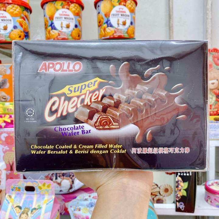 Apollo Super Checker Chocolate Wafer Bar แพ็ค 12 ชิ้น | Lazada.co.th