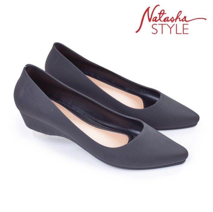 Natasha Ladies Shoes Clio Black Wedge PVC NLS | Lazada PH
