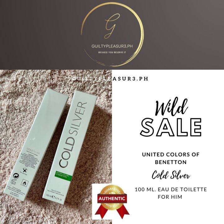 Benetton Cold Silver 100ml. EDT FOR MEN [Original/Authentic] United ...