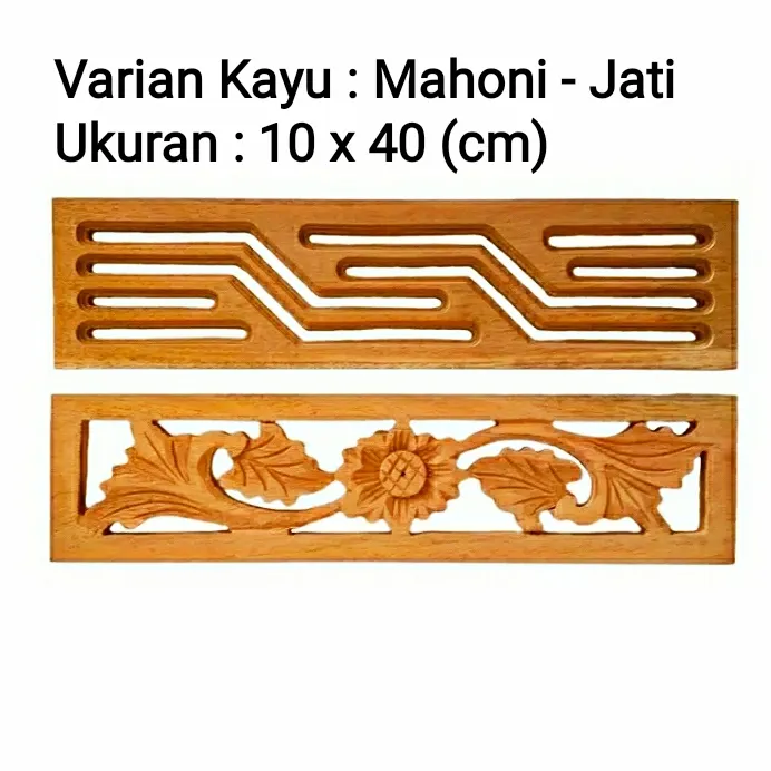 Dekorasi Ukir Ornamen Tempel ( 10 x 40 cm ) Loster Kayu Jati Mahoni ...
