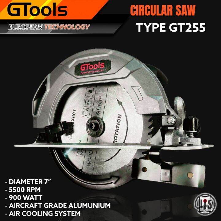 CIRCULAR SAW SERKEL GTOOLS GT255 MESIN POTONG KAYU EROPA TEKNOLOGI ...