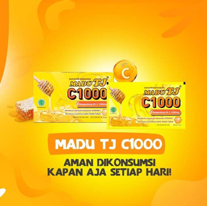 Madu plus Vitamin C Madu TJ C1000 5sachet 20gr | Lazada Indonesia
