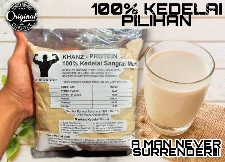 WHEY PROTEIN KHANZ PROTEIN SERBUK SUSU KEDELAI MURNI 100%(1000GRAM ...