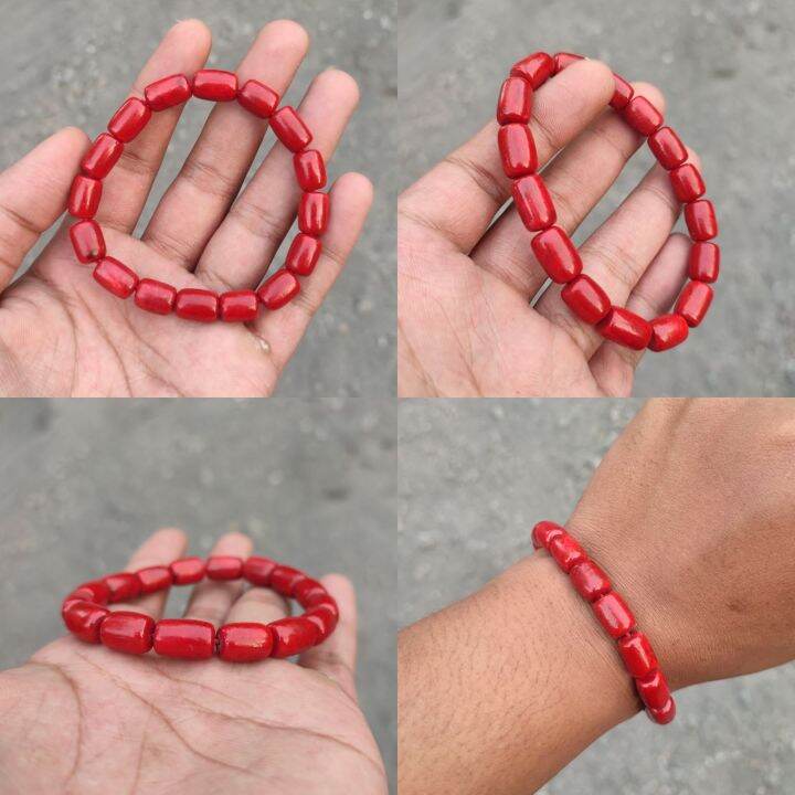 Gelang Red Coral Batu Marjan Model Tabung Dim 8mm | Lazada Indonesia