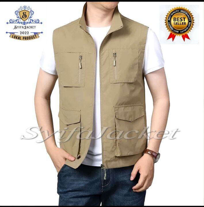 Jaket Rompi Pria Outdoor / Rompi Lapangan / Rompi Pria Keren / Rompi ...