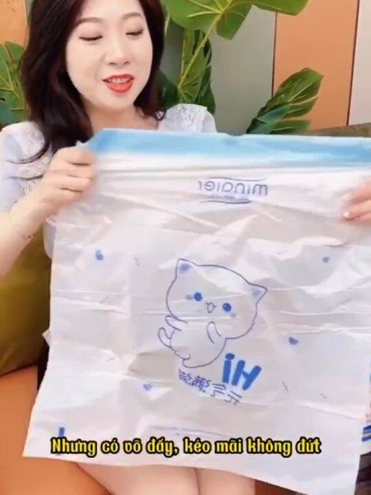 Cuộn 100 túi đựng rác dây rút Minaier (10L) kích thước 45x50cm, tự huỷ sinh học, siêu dai, chống ...