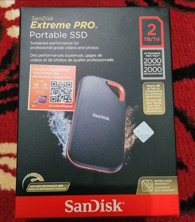 Sandisk extreme Pro portable SSD E81 v2 2000mb/s USB 3.2 - 1TB | Lazada Indonesia