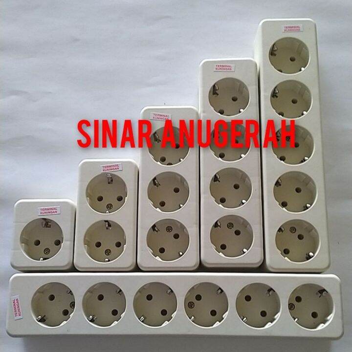 Stop Kontak Arde Uticon 1 2 3 4 5 6 Lubang Terminal Kuningan (original) | Lazada Indonesia