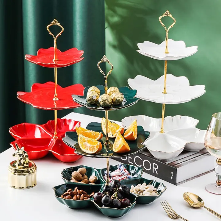 (Readystock) 3 Tier Ceramic Stand Nordic Dessert Cupcake tempat letak ...