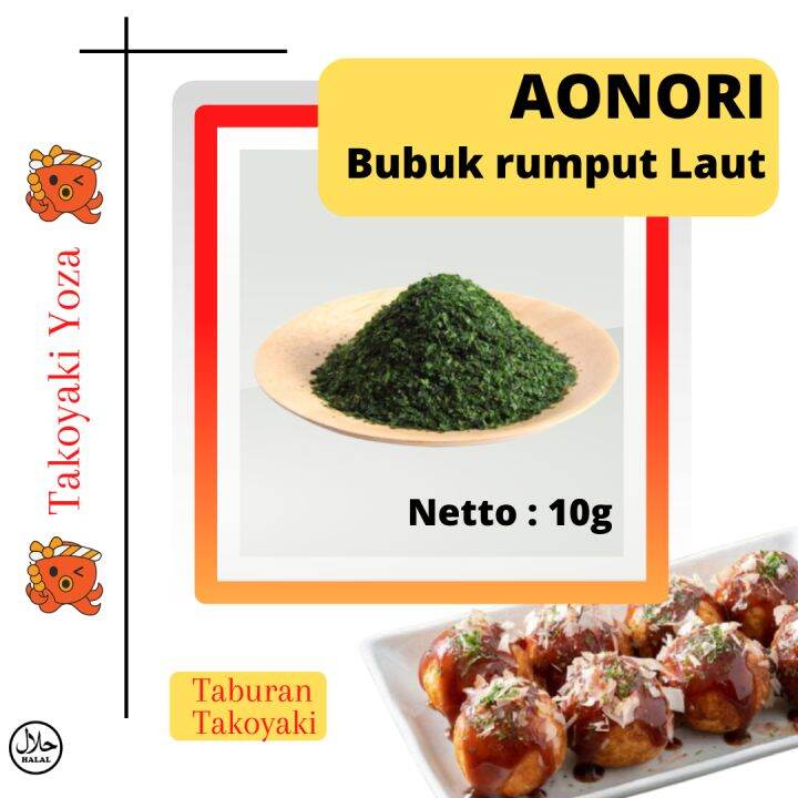 Nori bubuk kasar untuk takoyaki dan okonomiyaki 10gr aonori | Lazada Indonesia