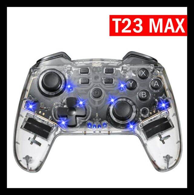 T23 Max Wireless Controller Ergonomic Transparent Design RGB Bluetooth ...