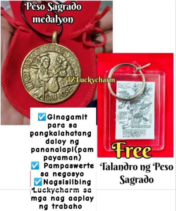 Pampaswerte Unpeso Sagrado Pendat/Free talandro,copy ng dasal at cord ...