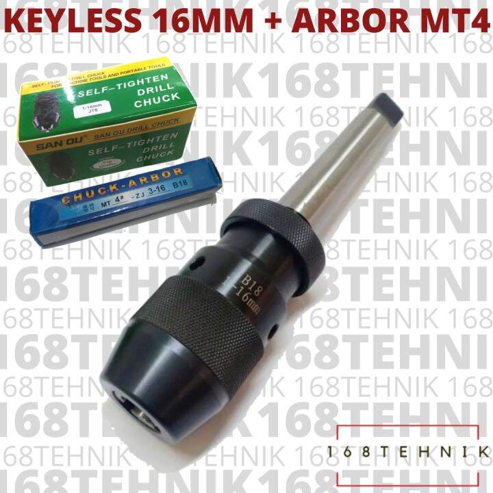 KEYLESS 16MM SET ARBOR MT4 DRILL CHUCK 16MM ARBOR MT4 B16 B18 JT3 JT6 ...