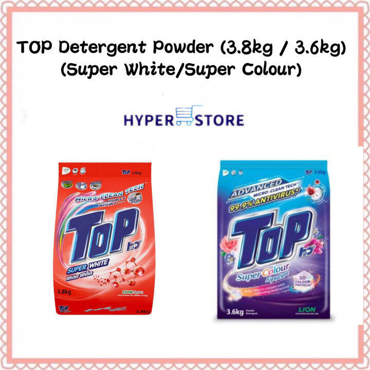 TOP Detergent Powder (3.8kg/3.6kg) (Super White/Super Colour) | Lazada