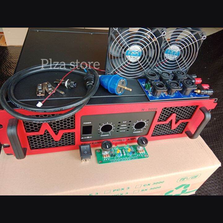Bok power amplifier tipe N9000 merah lengkap aksesoris ukuran 3U Box power amplifier N9000 ...