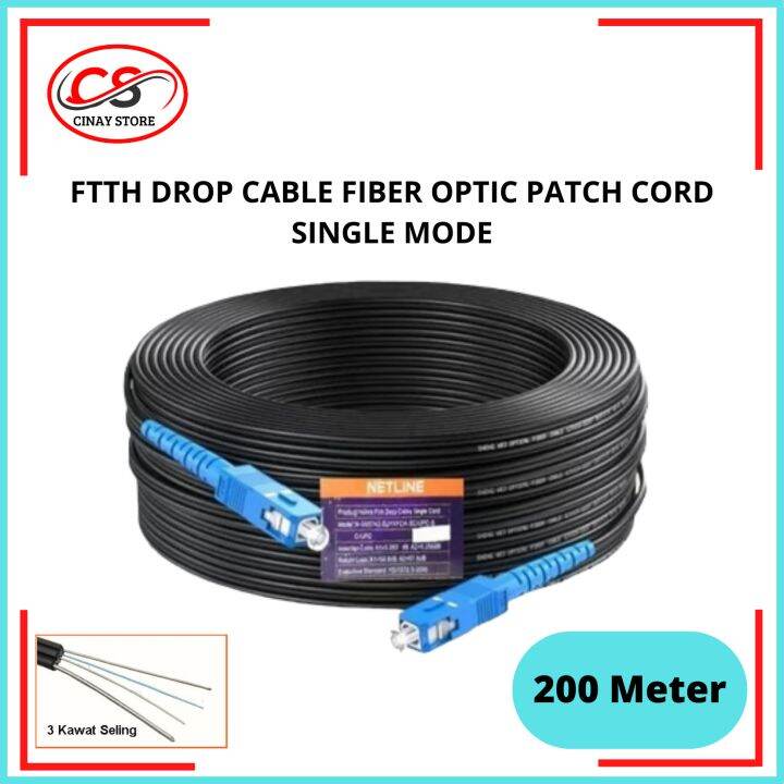 Kabel Fiber Optik 200 Meter Ftth Drop Cable Sc-Sc Fiber Optic (FO ...