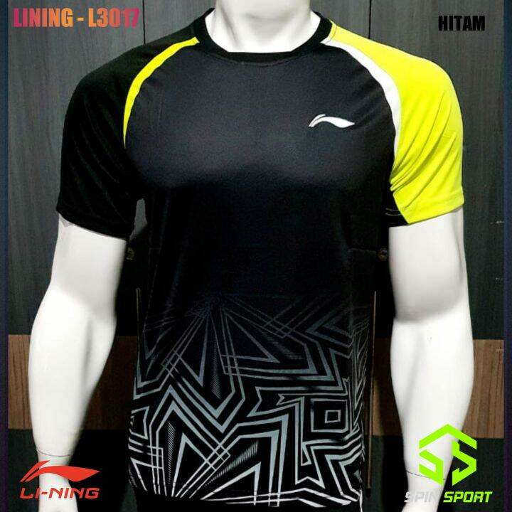 [L3017 Hitam] Kaos Baju Lining Li-Ning Import Premium Badminton ...
