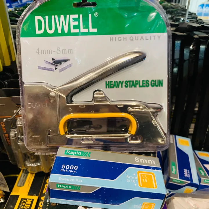 DUWELL Heavy Staples Gun with staples nails(1box/5000pcs) | Lazada PH
