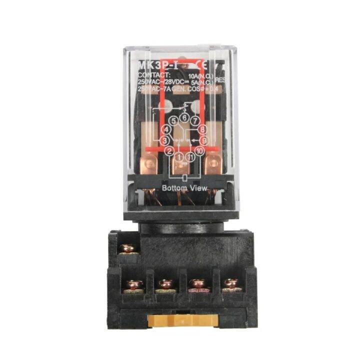 MK3P MK-3P ใหม่ปลั๊กรีเลย์ 11PIN 3P 220V AC/DC 12V 24V COIL พร้อมฐานซ็ ...