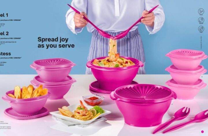 Tupperware Servelier Bowl ถ้วยทัพเพอร์แวร์ แบบฝาจีบ สีโทนหวาน ฝาปิดแน่นสนิท | Lazada.co.th