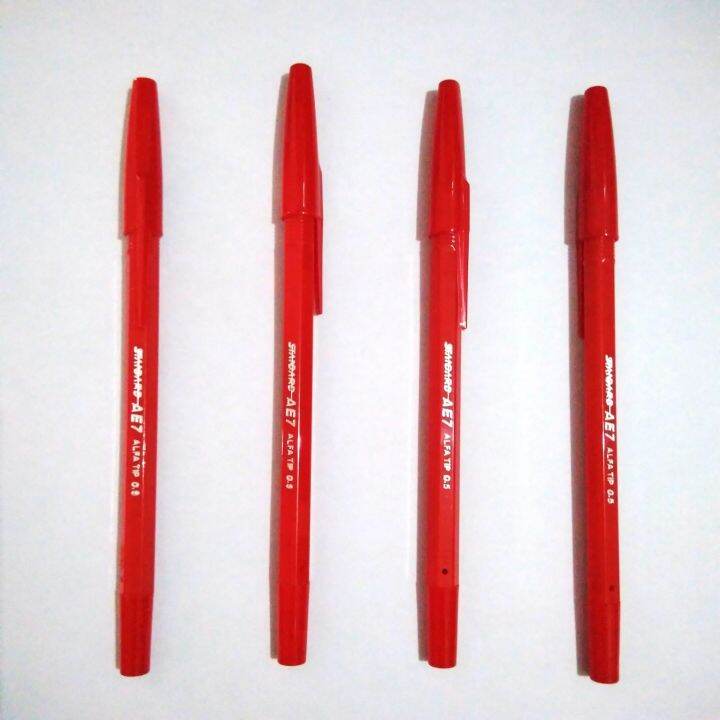 pulpen bolpoin bolpen standard AE7 warna merah per pcs | Lazada Indonesia