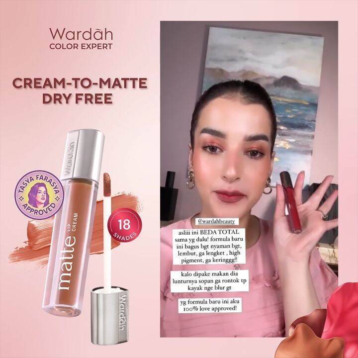 NEW! Wardah Matte Lip Cream - Non Dry Formula, High Pigmented, SPF 20 ...