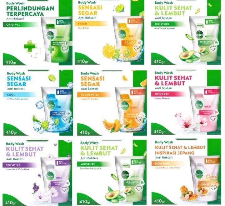 DETTOL BODYWASH COOL 400ML POUCH - DETTOL LASTING FRESH SABUN MANDI ...